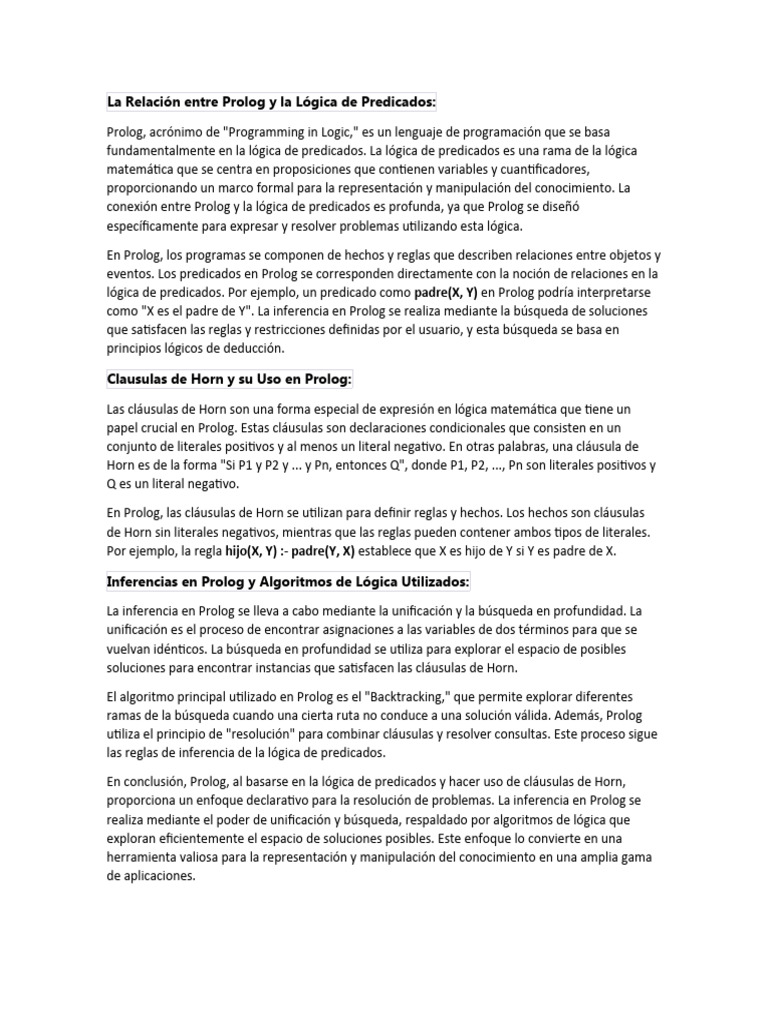La Relación Entre Prolog y La Lógica de Predicados | PDF | Lógica ... La Relación Entre Prolog y La Lógica de Predicados | PDF | Lógica ...