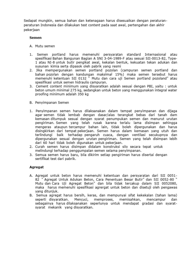 Spesifikasi Struktur | PDF