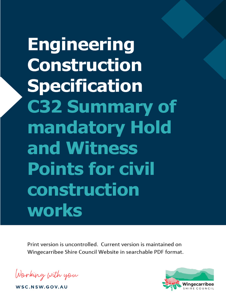 C32 Summary of Mandatory Hold and Witness Points For Civil Construction ...