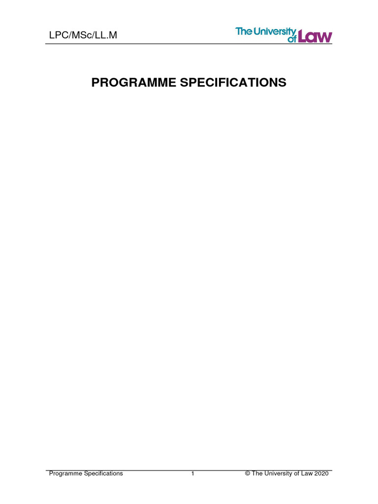 LPC/MSc/LL.M Programme Overview | PDF | Learning | Postgraduate Education