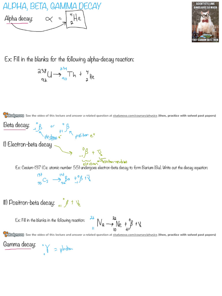 Alph, Beta and Gamma Decay | PDF