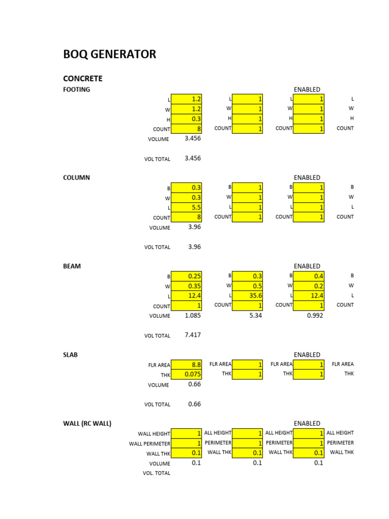Boq Generator | PDF | Concrete | Building