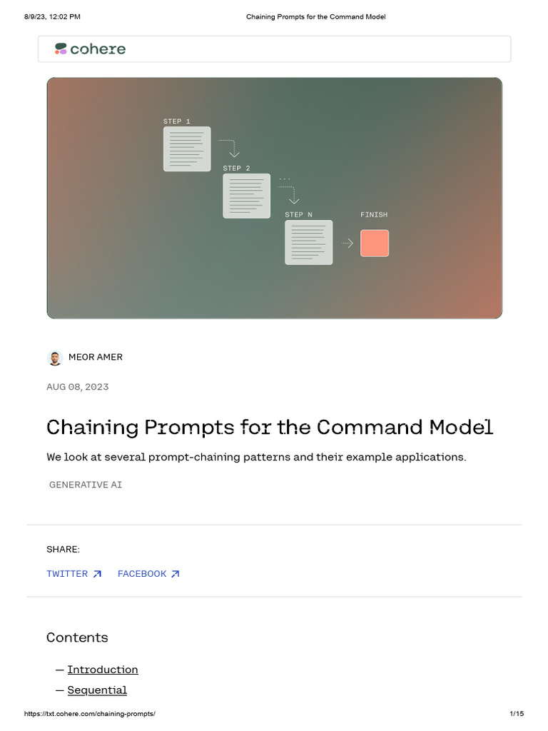 Chaining Prompts For The Command Model | PDF | Thought | Cognitive Science Chaining Prompts For The Command Model | PDF | Thought | Cognitive Science