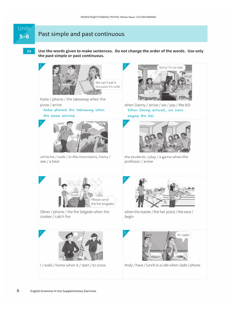 Past Simple Vs Past Continuous Activities | PDF