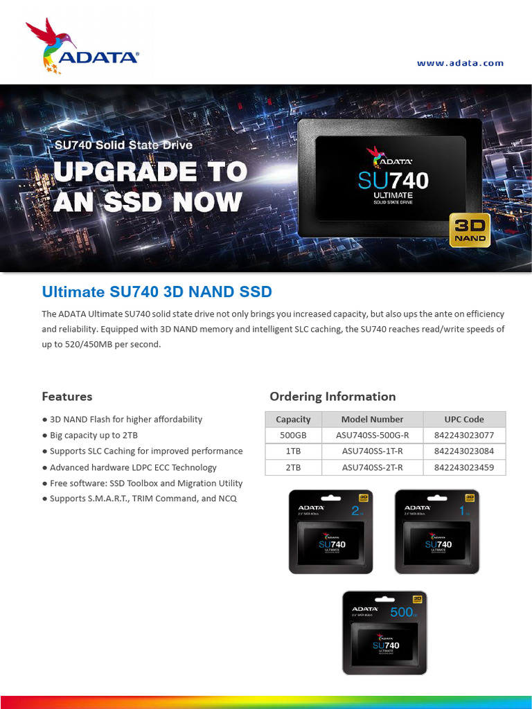 Datasheet - SU740 3D NAND 2.5-Inch SSD - EN - 20200709 | PDF | Solid ...