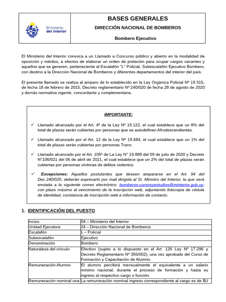 Bases Generales - 0 | PDF | Documento de identidad | Policía