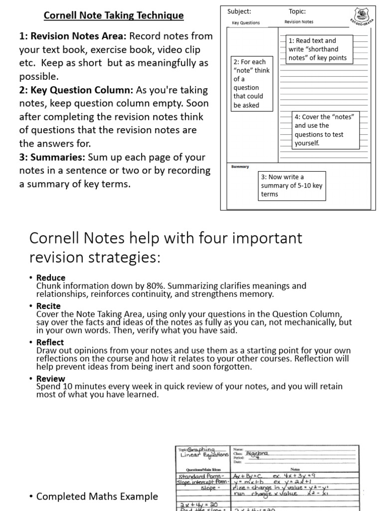 Cornell Notes Guide | PDF