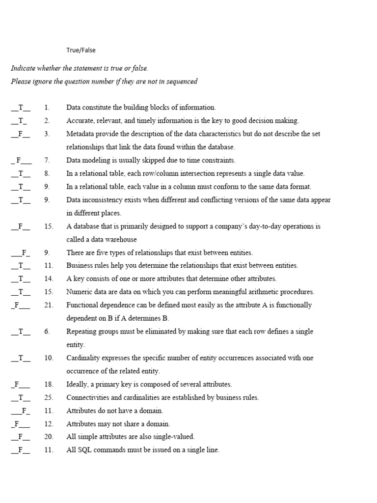 IDB Revision Exercise | PDF