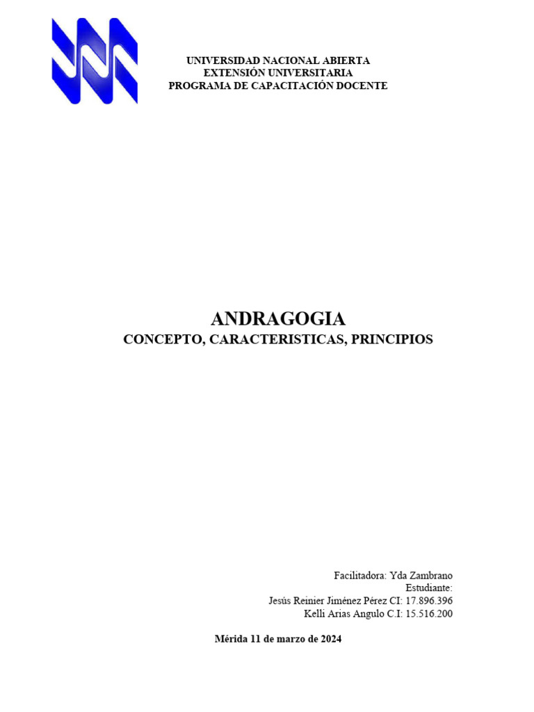 PCD 3 Andragogia | PDF | Enseñando | Modificación de comportamiento