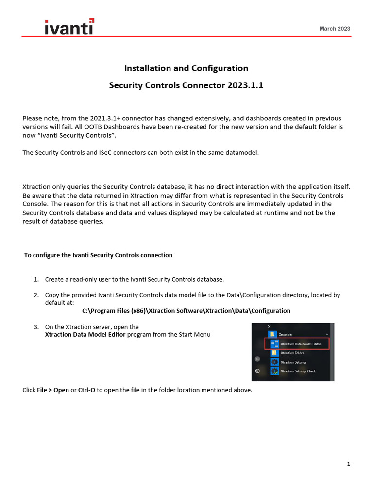 Configuring Ivanti Security Controls Data Model For Xtraction (v2023.1.1) | PDF | Databases ...