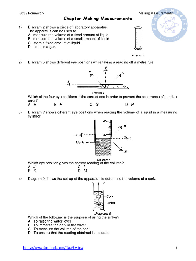 Homework Chap 1 Making Measurements | PDF | Volume | Density