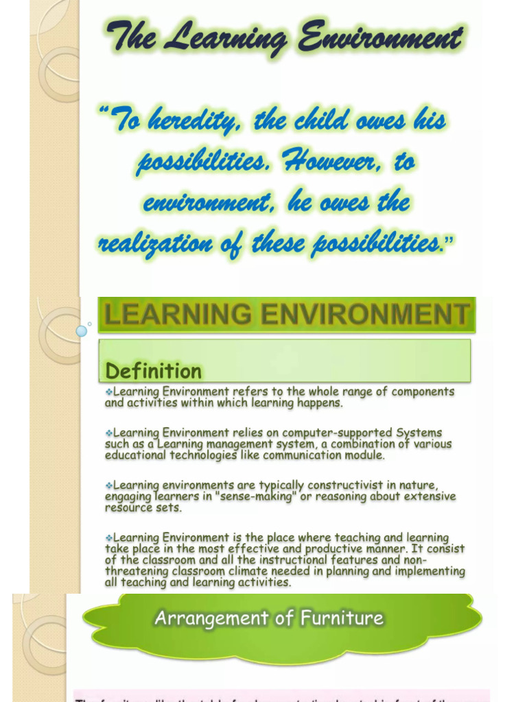 Learning Environment | PDF