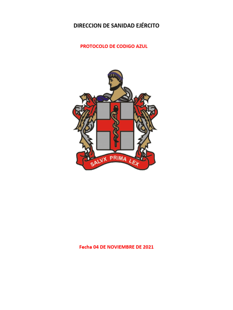 Protocolo Código Azul Ejército Nacional | PDF | Paro cardíaco ...