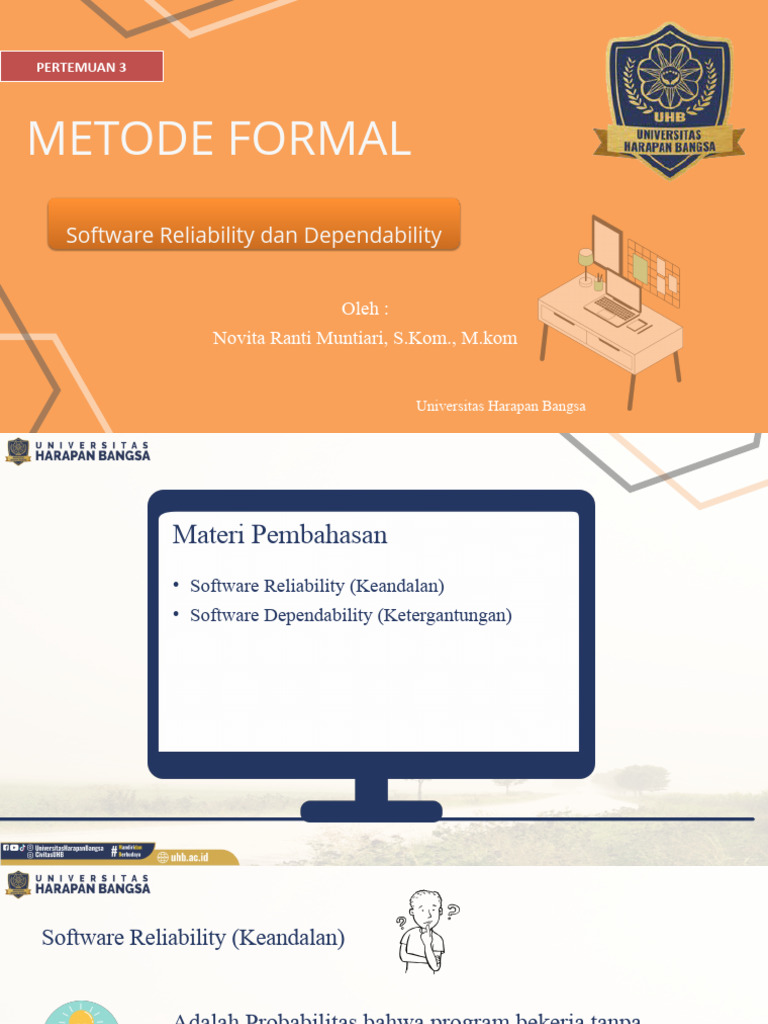 Metode Formal-Pertemuan 3 (Software Reliability Dan Dependability | PDF | Teknologi & Rekayasa
