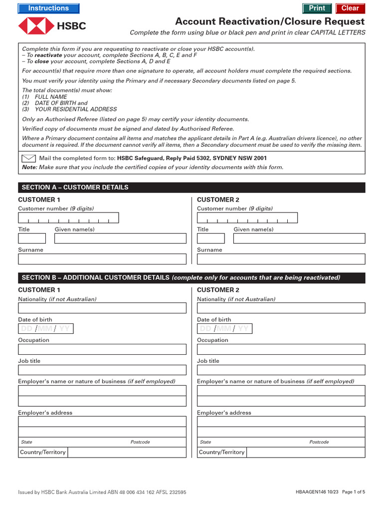Account Reactivation Closure Request | PDF | Identity Document | Accountant