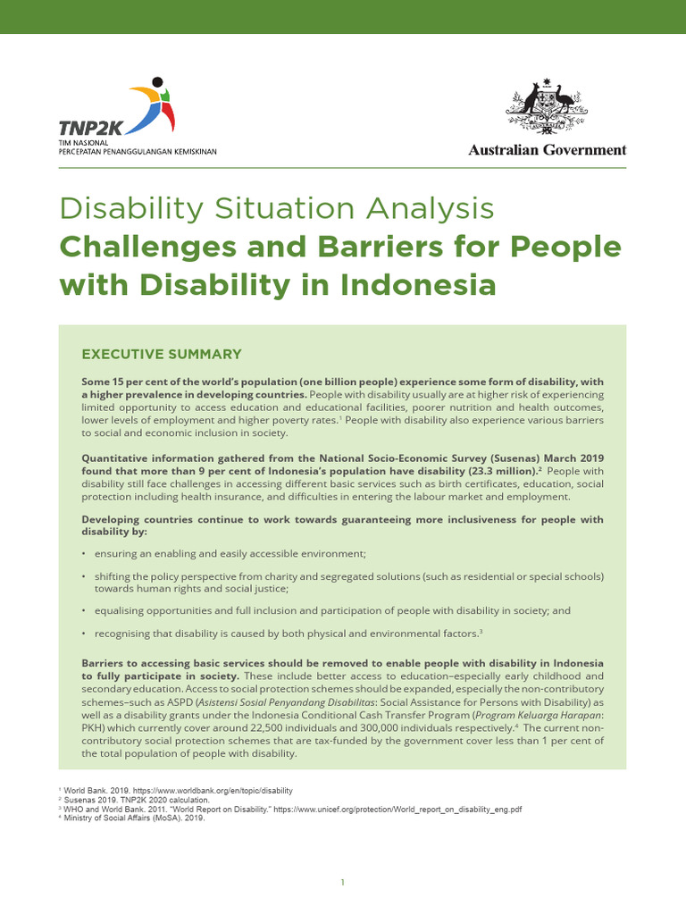 Disability Situation Analysis: Challenges and Barriers For People With ...