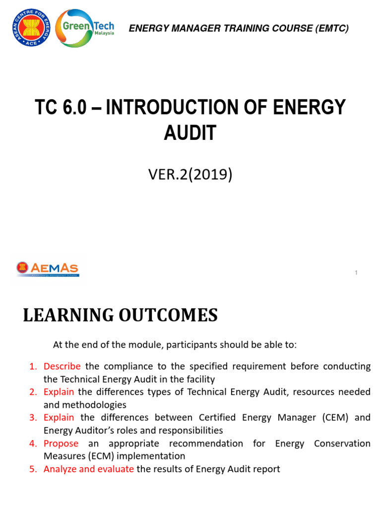 TC-6.0 Introduction To Energy Audit | PDF | Audit | Energy Conservation
