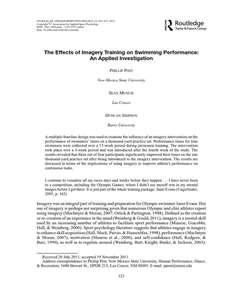 Imagery 4 | PDF | Swimming (Sport) | Memory