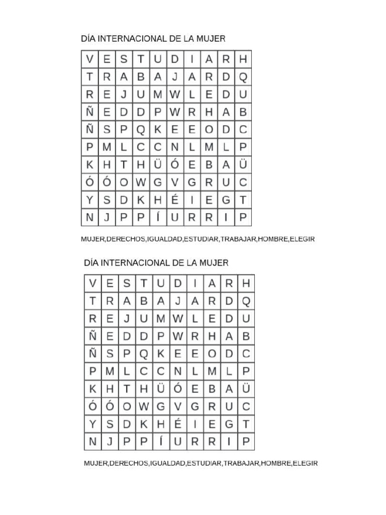 Sopa de Letra Mujer | PDF