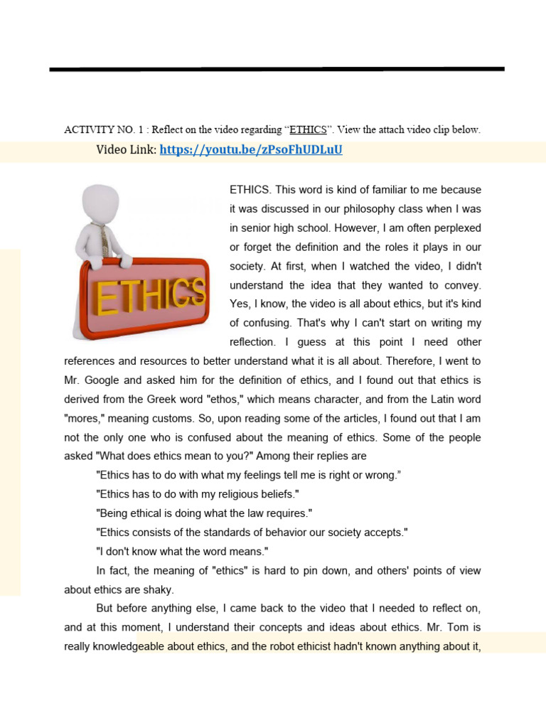 Ethics Act | PDF | Morality | Psychology