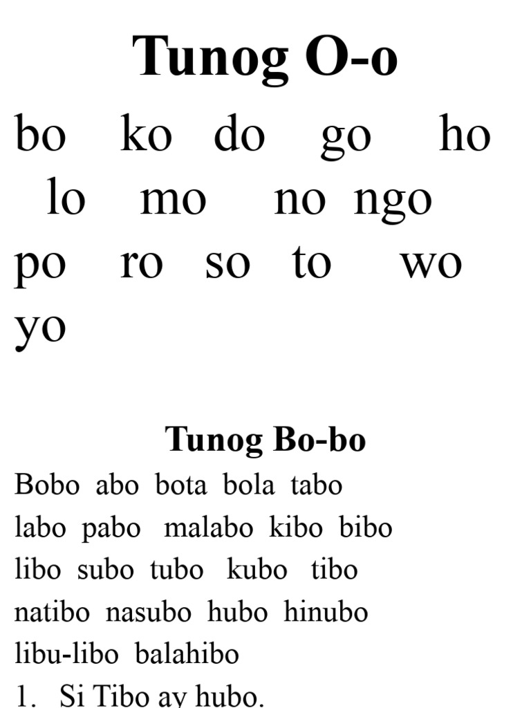 Tunog O | PDF
