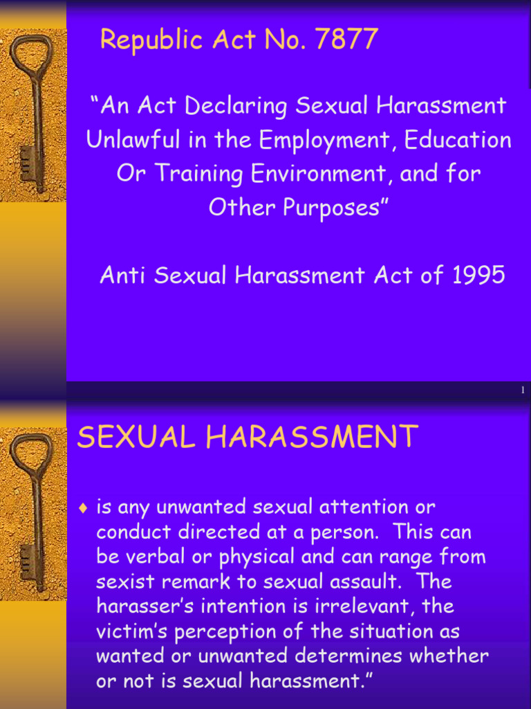 Anti-Sexual Harassment Act 1995 | PDF | Sexual Harassment | Justice