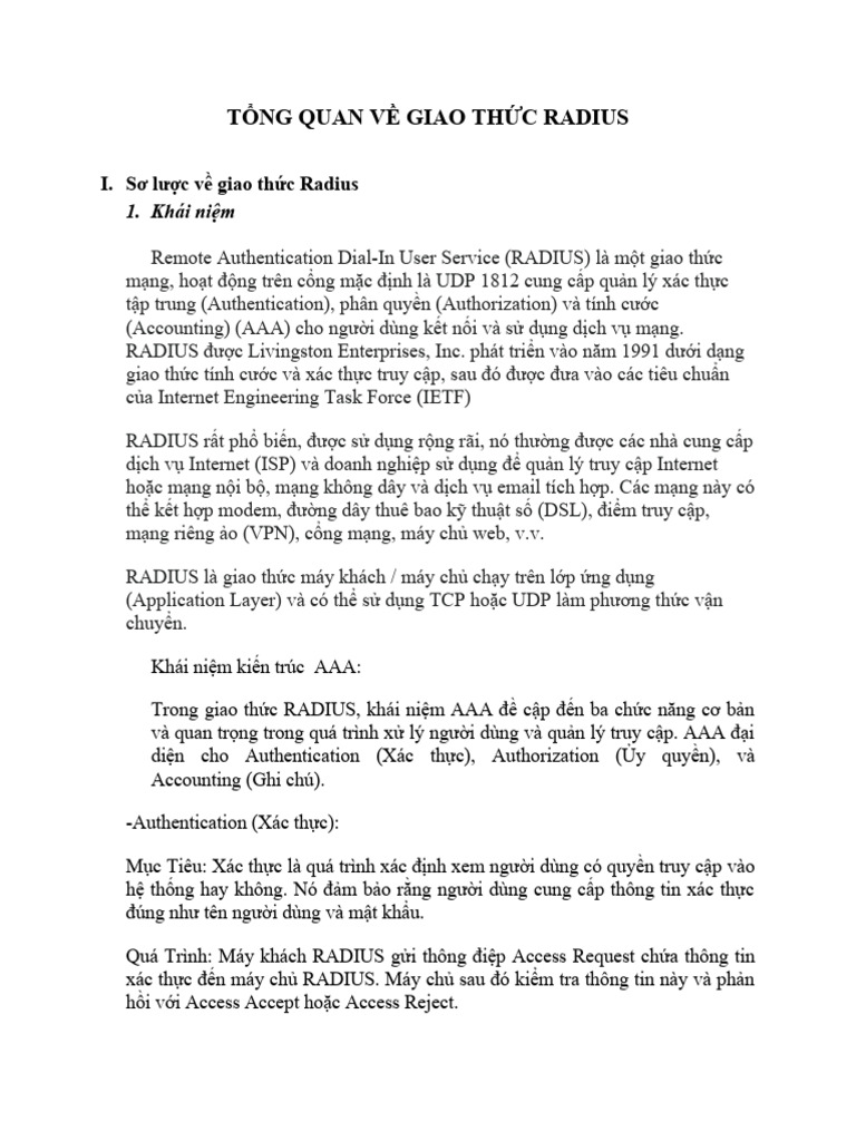 1 RADIUS Protocol | PDF