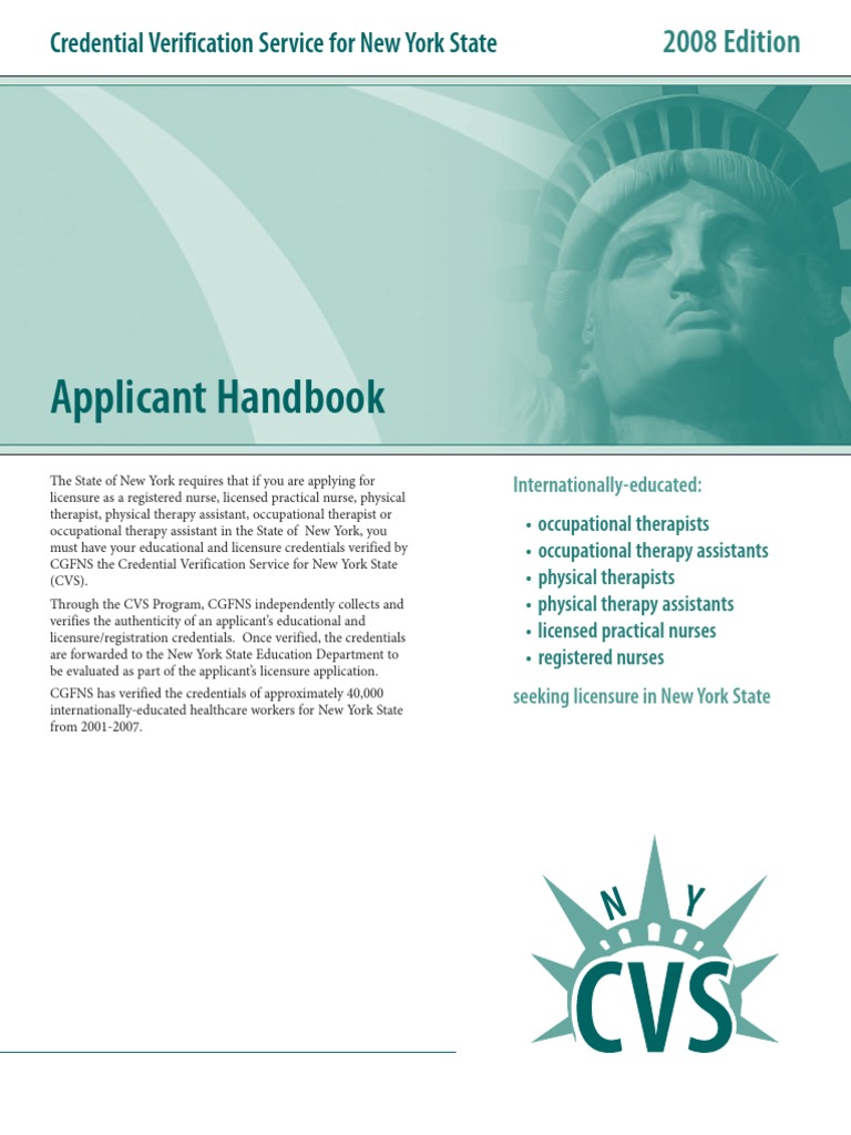CGFNS CVS For New York Application Form | PDF | Notary Public | Licensure