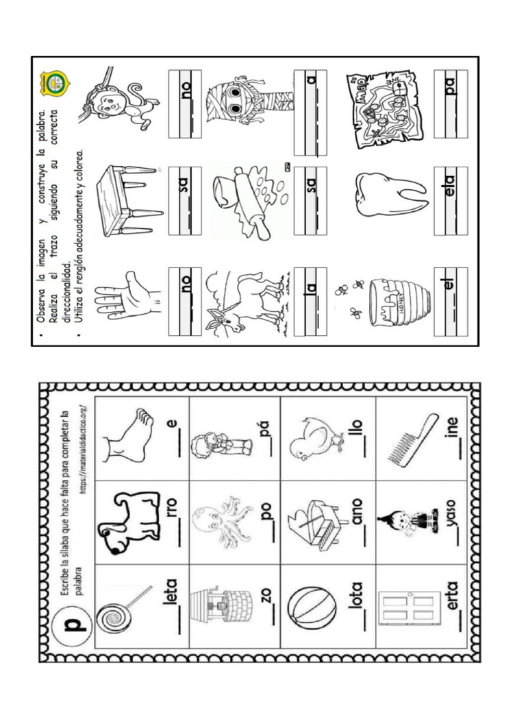Actividades Con Las Letras M, P, S, T | PDF