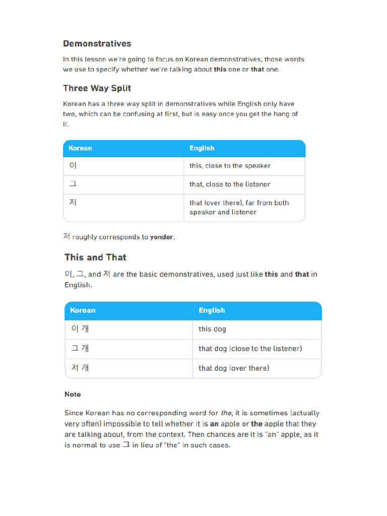 Demonstratives | PDF