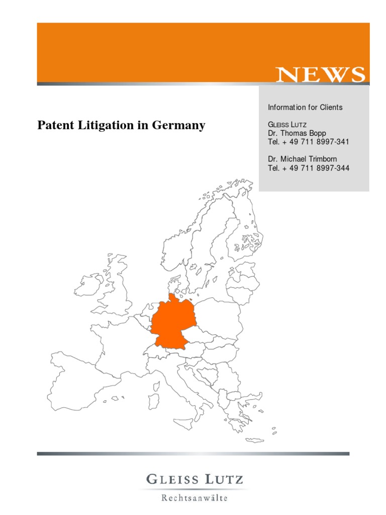 Patent Litigation Overview in Germany | PDF | Declaratory Judgment | Patent