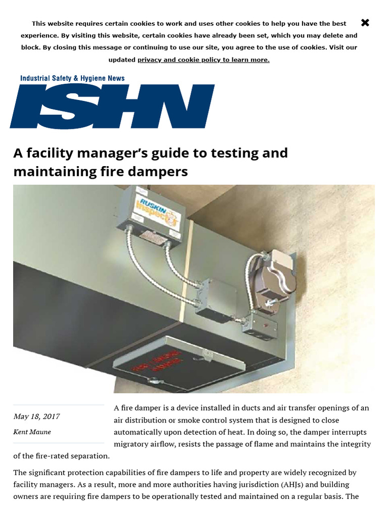 Guide To Testing and Maintaining Fire Dampers - ISHN | PDF | Duct (Flow)