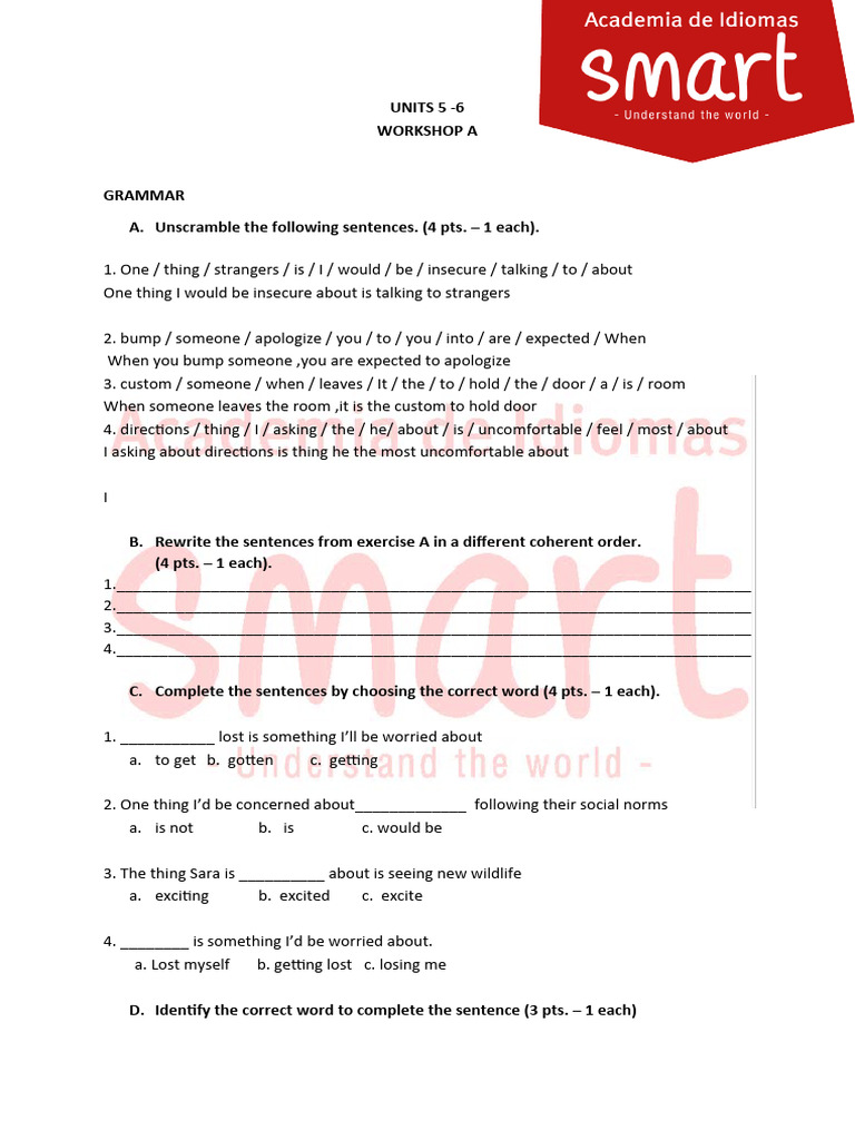Units 5-6 Workshop B1 | PDF
