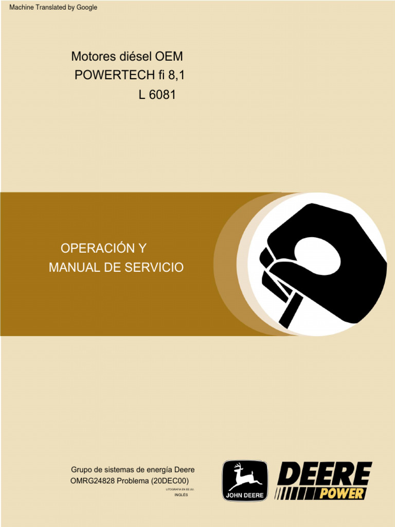 Manual de Servicio Motor John Deere 6081 | PDF | Lubricante | Motor diesel