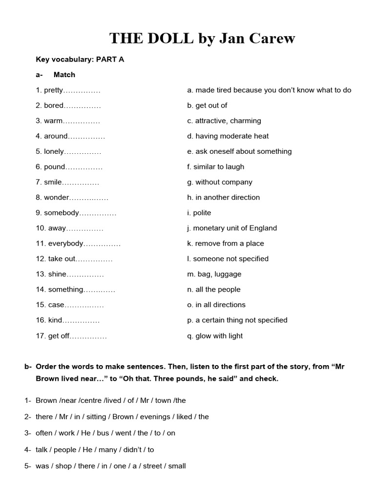 The Doll Activities | PDF