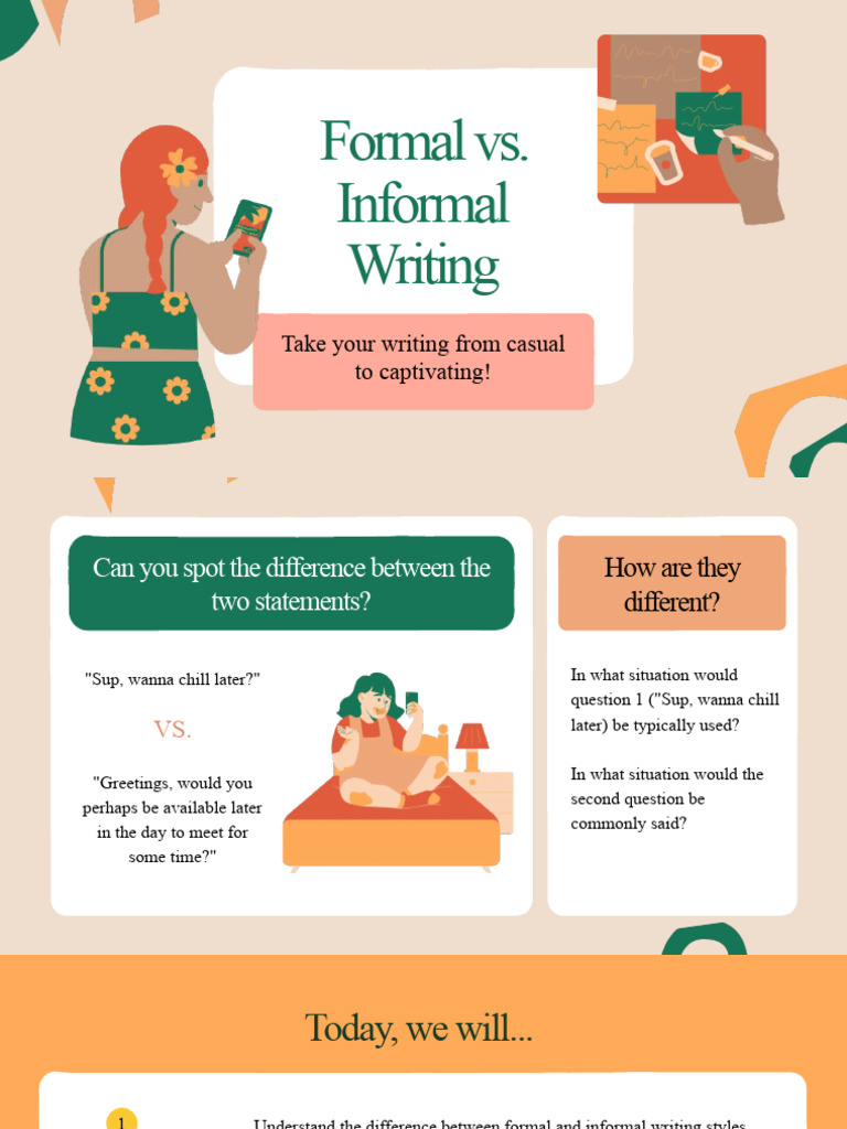 Formal vs. Informal Style of Writing Education | PDF | Human ...