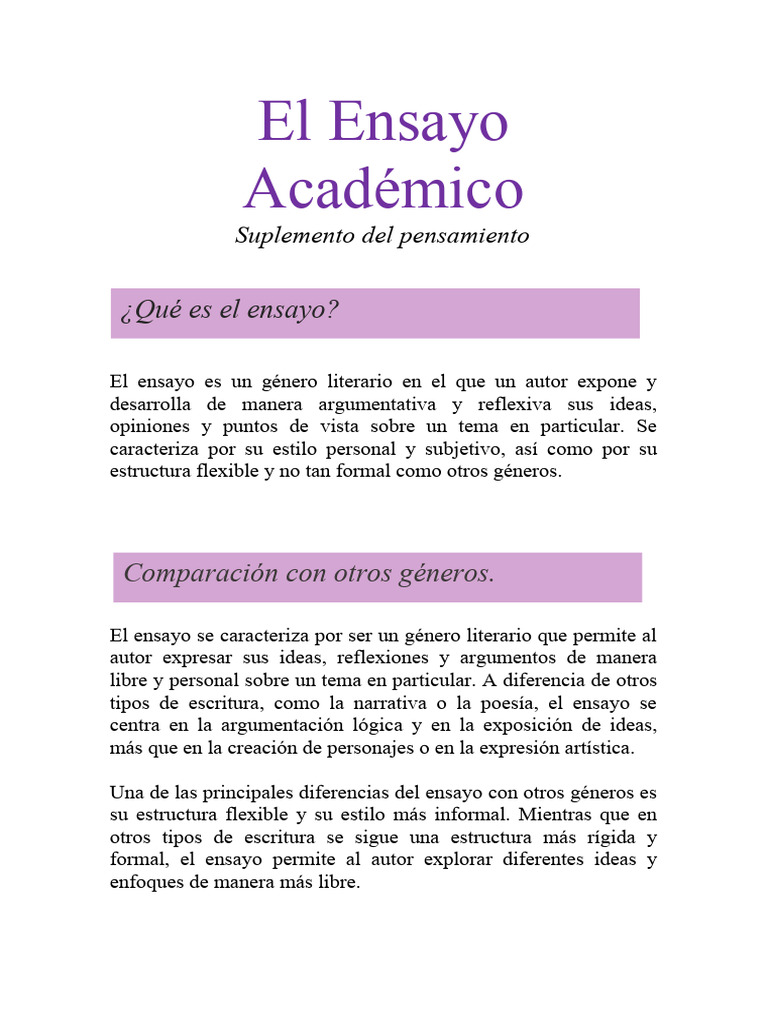 El Ensayo Académico | PDF | Ensayos | Autor