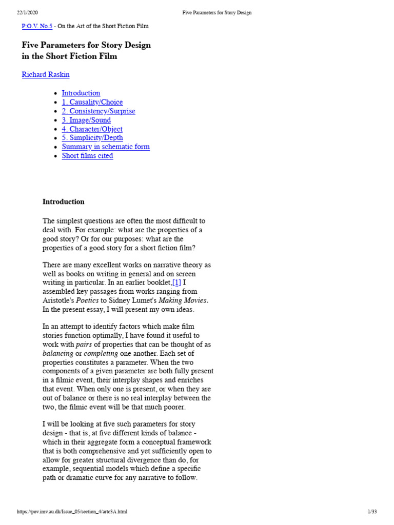 Short Film Story Design Guide | PDF | Plot (Narrative) | Sound