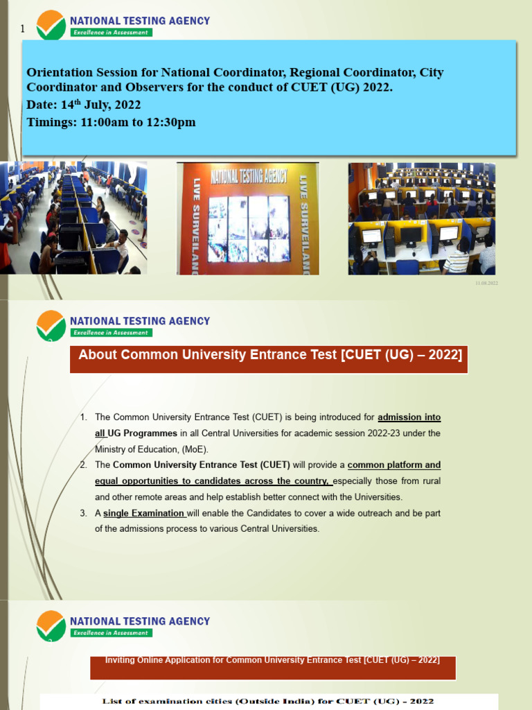 Cuet (Ug) - 2022 - CBT Guidelines | PDF