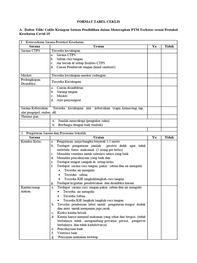 Lembar Checklist | PDF