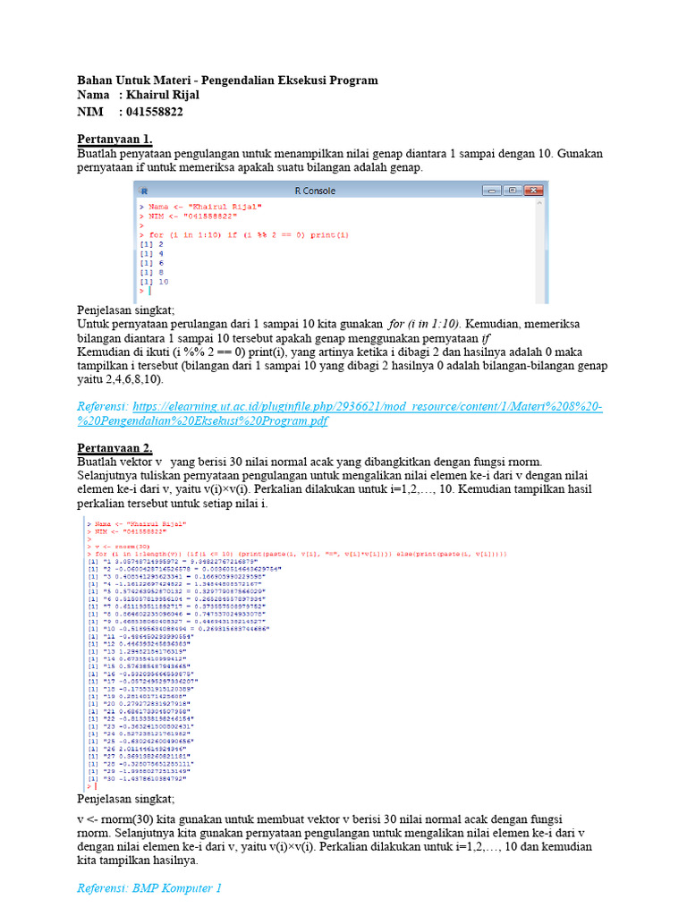 Diskusi 8 Komputer Khairul Rijal 041558822 | PDF