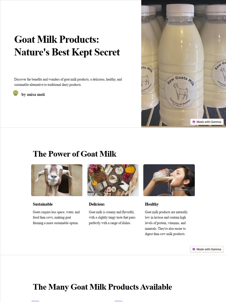 Goat Milk Products Natures Best Kept Secret | PDF | Milk | Goat