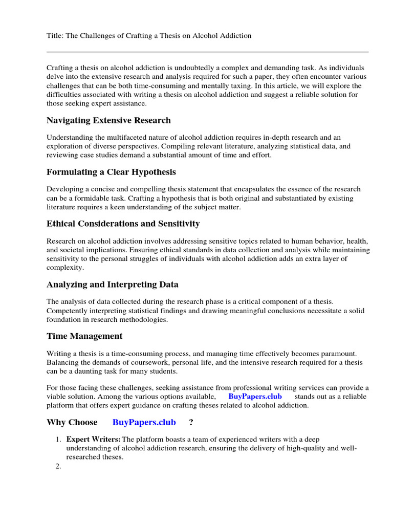 Research Paper Alcohol Addiction | PDF | Alcoholism | Substance Abuse