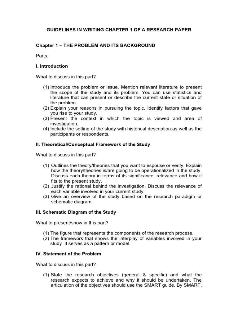 Writing Chapter 1 of A Research Paper | PDF | Hypothesis | Theory