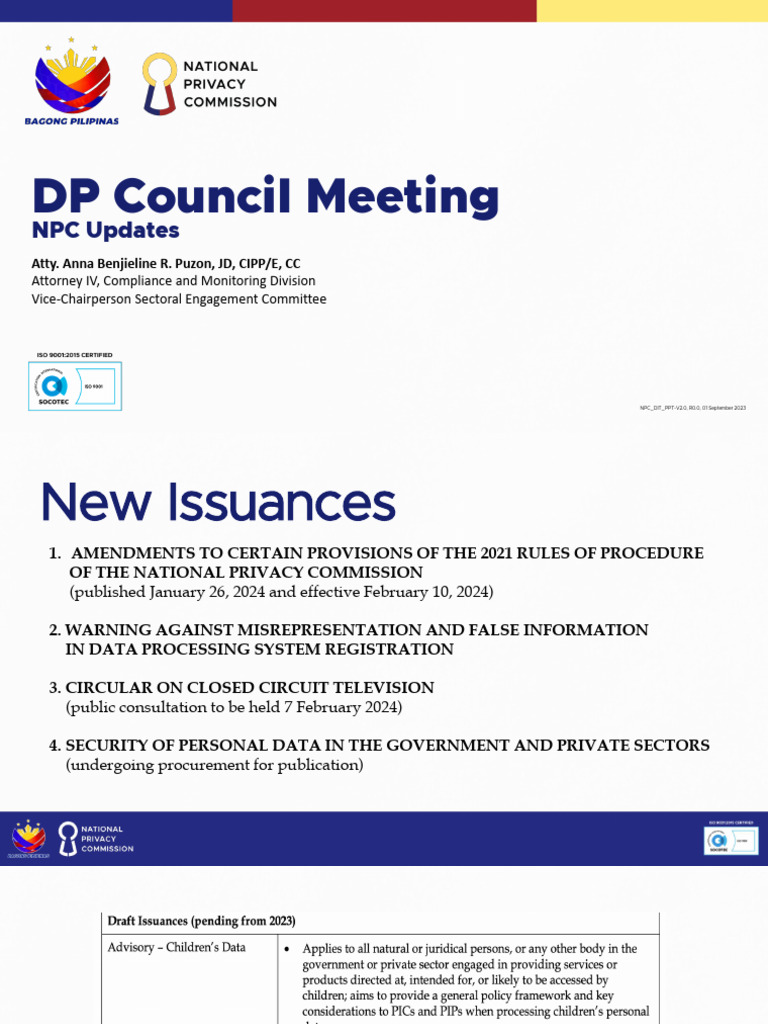 DP Council Updates - 1 | PDF | Privacy | Information Security