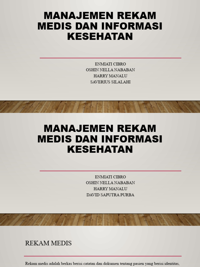 MANAJEMEN REKAM MEDIS DAN INFORMASI KESEHATAN | PDF