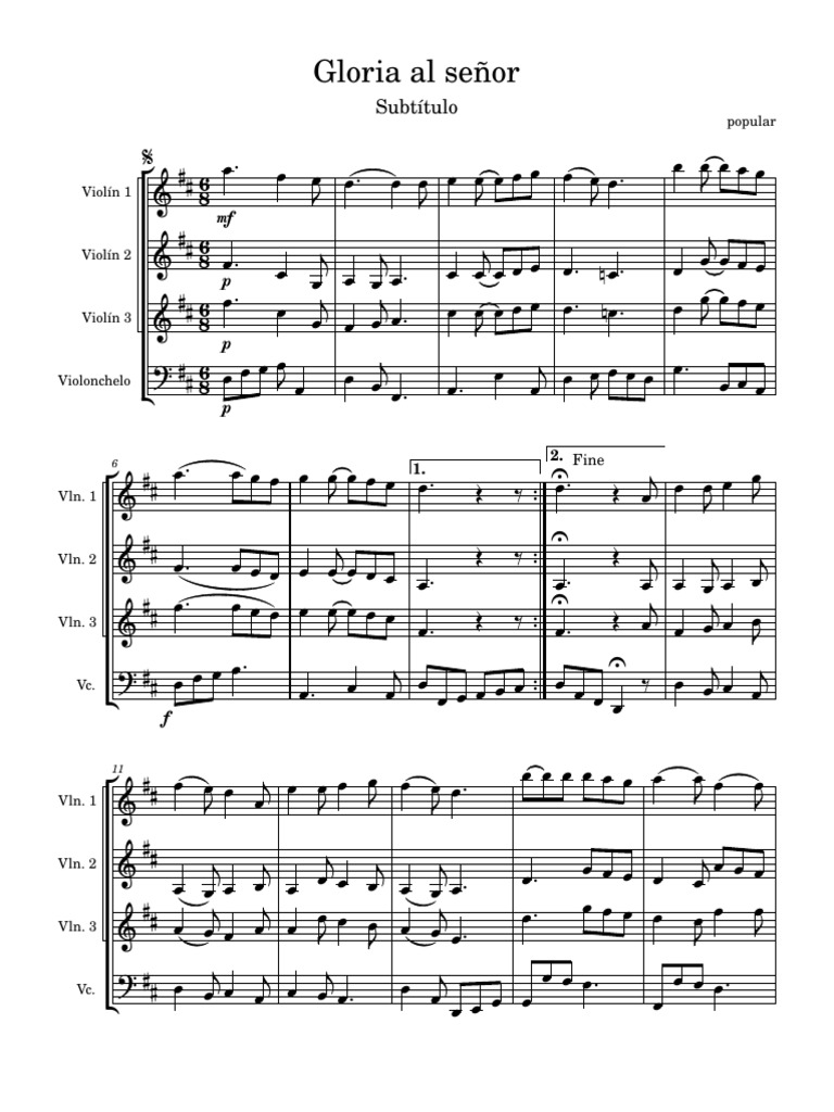 Gloria Al Señor -Partitura_y_Partes | PDF