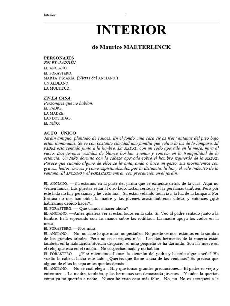 Maeterlinck, Maurice.-Interior | PDF