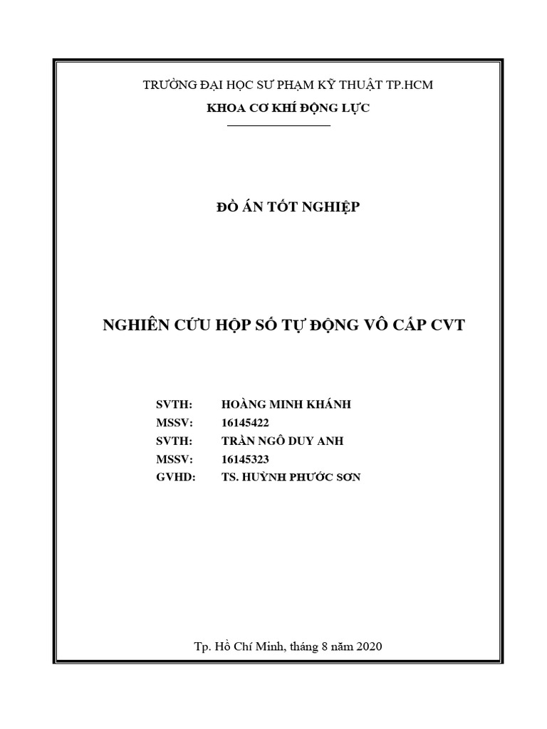 (123doc) Do An Tot Nghiep Nghien Cuu Hop So Tu Dong Vo Cap CVT | PDF