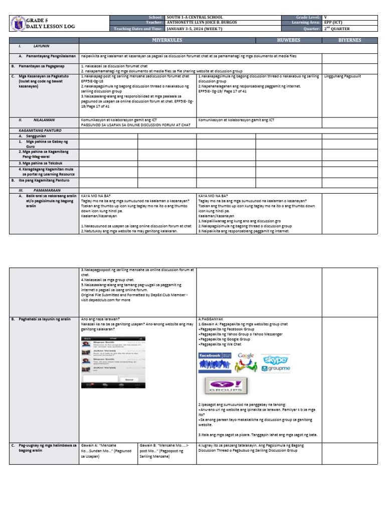 DLL - Epp 5 - Q2 - W7 | PDF